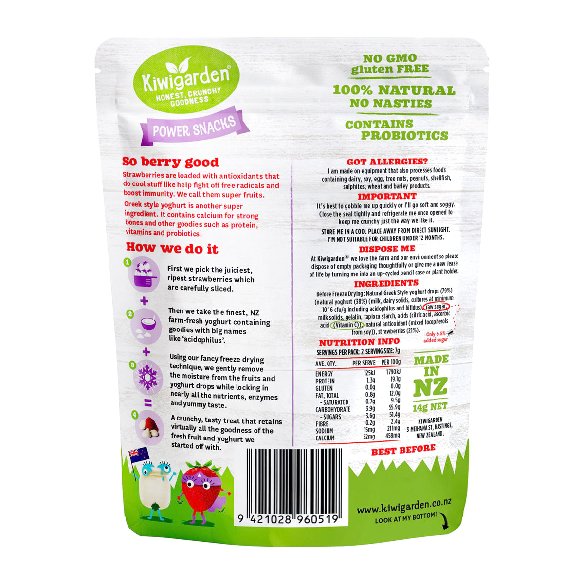Kiwigarden Freeze Dried Baby Snacks Greek Yoghurt and Strawberry Slice ...
